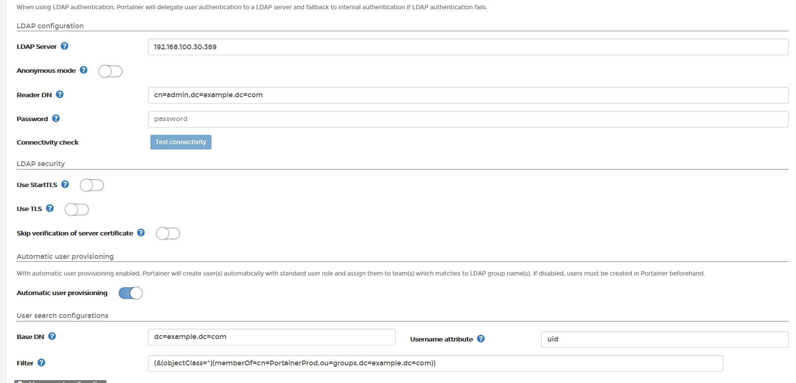OpenLDAP Configuration doesnt work for me · Issue #4649 · portainer ...