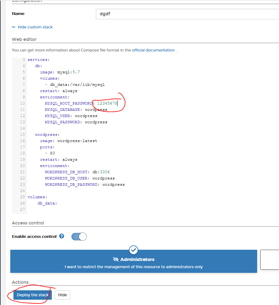 Ability to define mandatory variables use inside a stack deployment when you create a custom ...