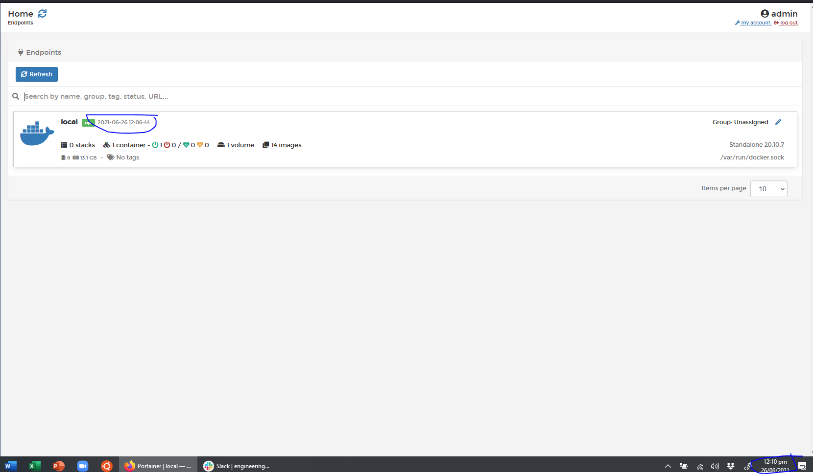 Portainer CE 2.6.0 bug, "home" page view does not update in realtime ...