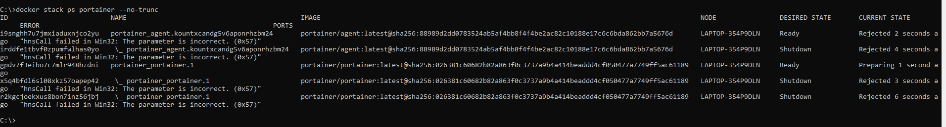 Failed creating ingress network: hnsCall failed in Win32: The parameter is incorrect. (0x57 ...