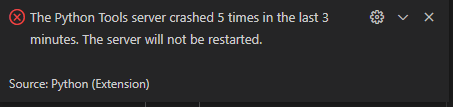 Python keeps crashing itself · Issue #135989 · microsoft/vscode · GitHub