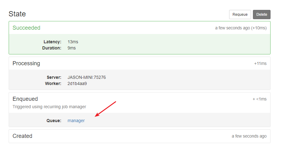 The queue name of the job triggered by requeue button in the dashboard is always default · Issue ...