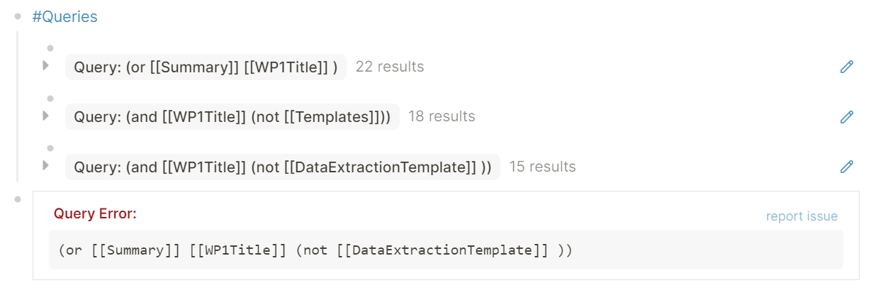 Queries Fail Unexpectedly · Issue 8785 · Logseqlogseq · Github 