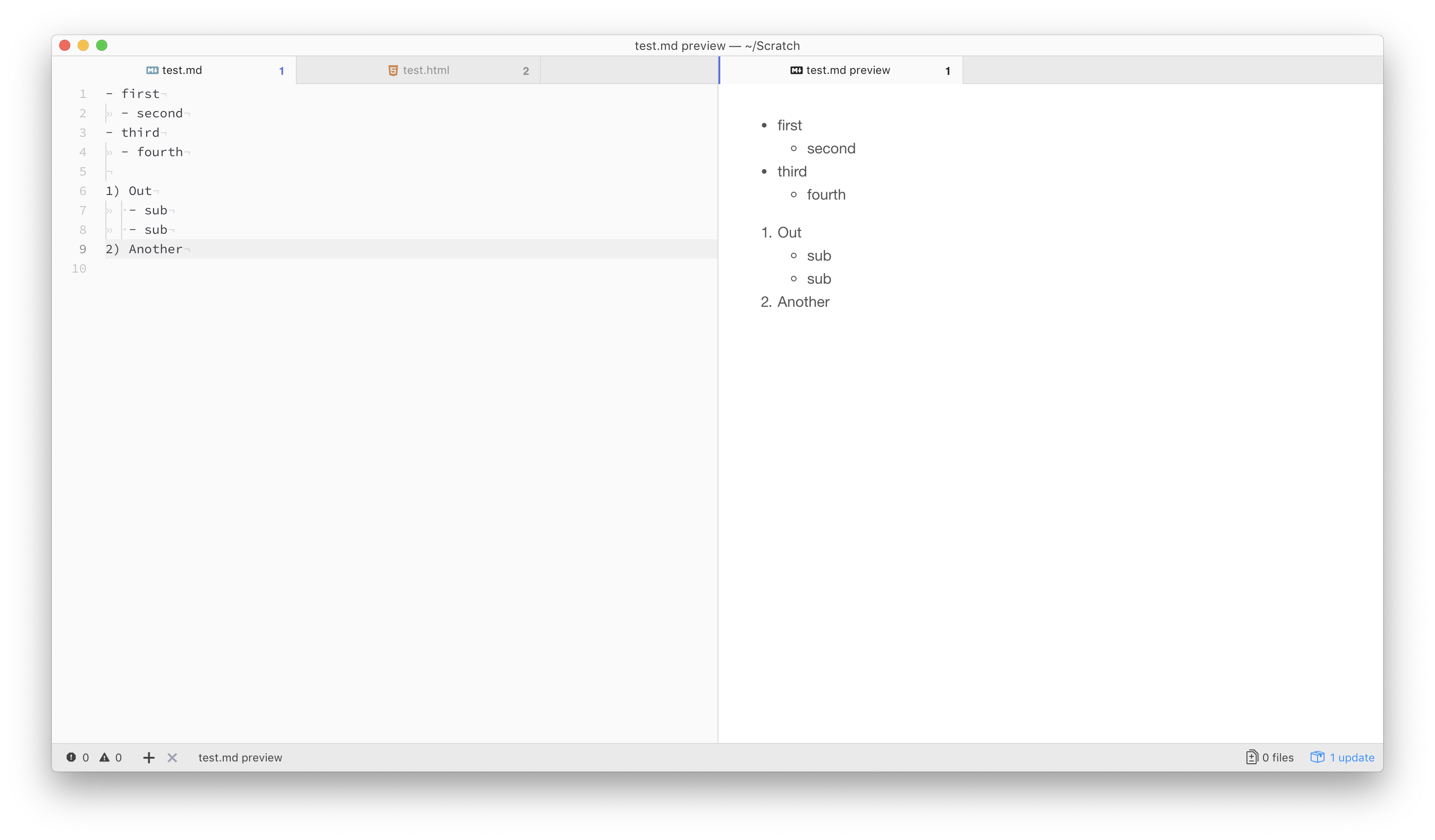 Indented bulleted lists are not displayed correctly when using Pandoc parser · Issue #1456 ...