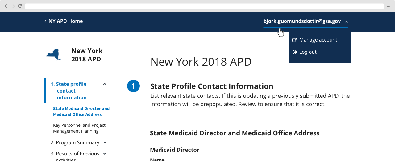 Implement top navigation (horizontal header) · Issue #1468 · Enterprise-CMCS/eAPD · GitHub