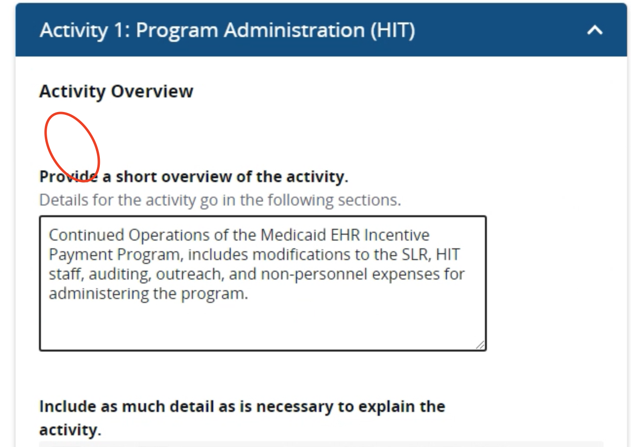Fix vertical spacing in activity details, activity overview · Issue #1648 · Enterprise-CMCS/eAPD ...