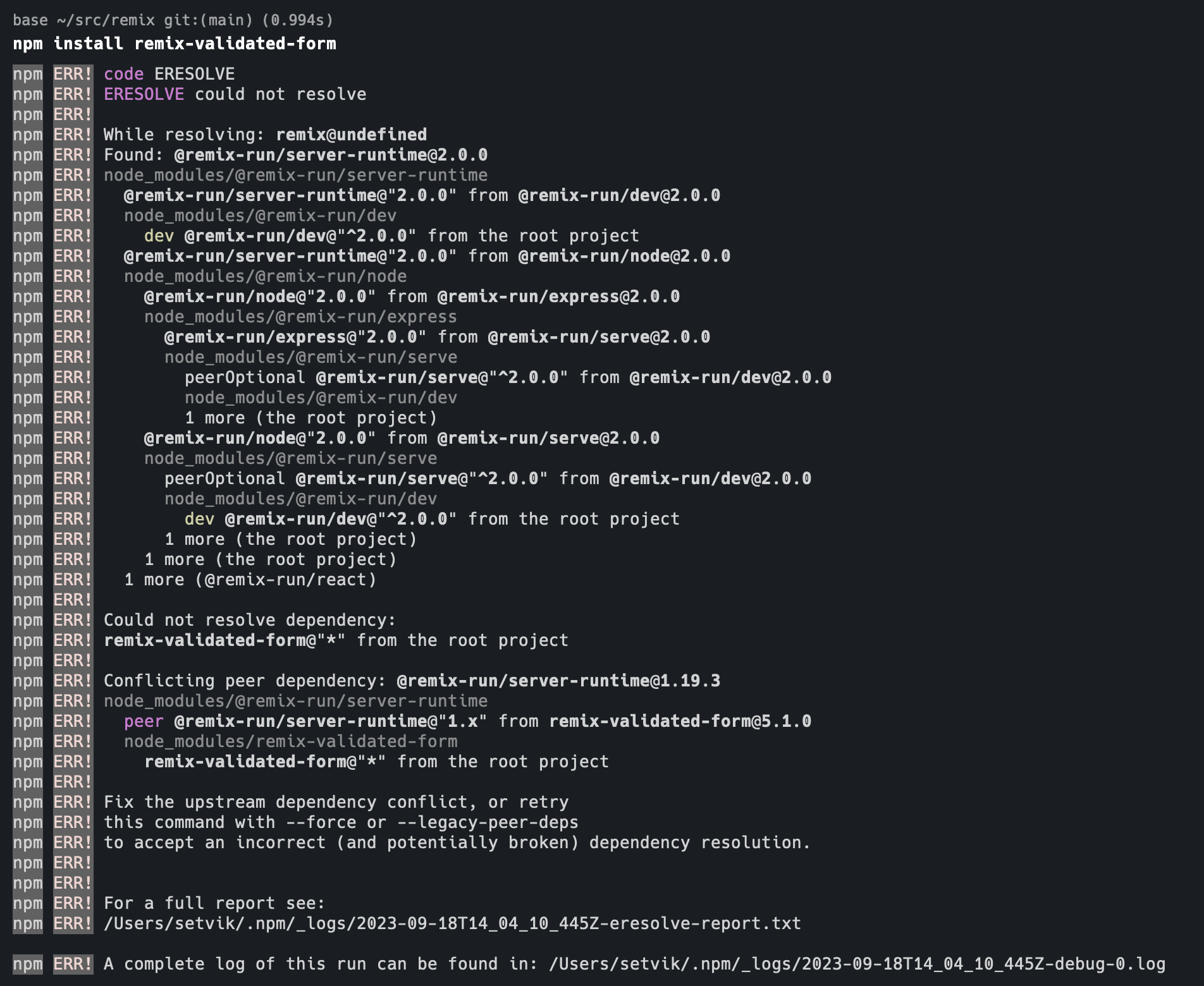 Bug Npm I Remix Validated Form Fails In Remix V2 · Issue 325 · Airjp73remix Validated Form