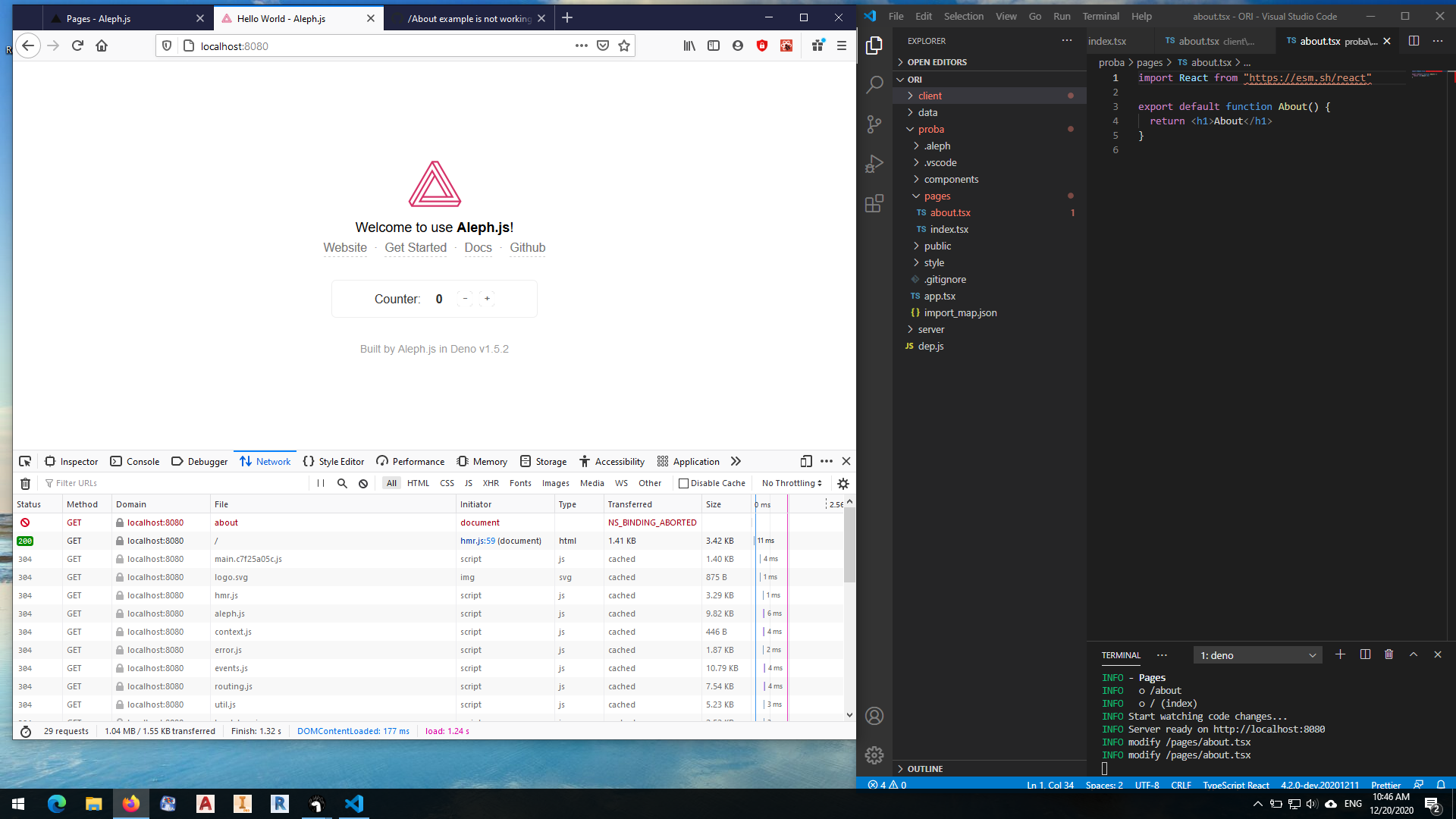 /About example is not working · Issue #61 · alephjs/aleph.js · GitHub