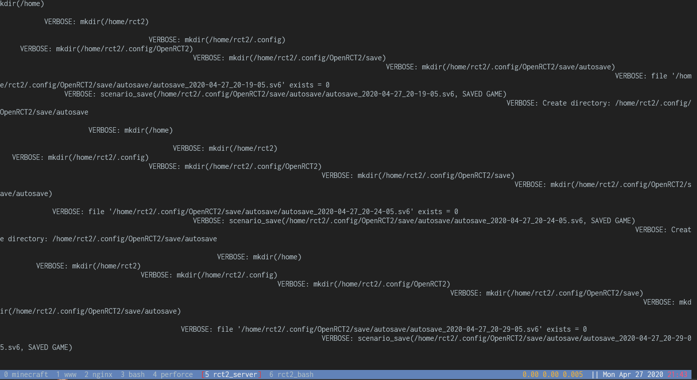 Text Indentation On Headless Server Is Inconsistent When Using Verbose · Issue 11516 · Openrct2