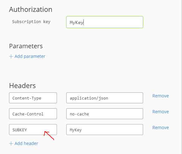 Changed subscription key header name not being used on the 'try it' page · Issue #341 · Azure ...