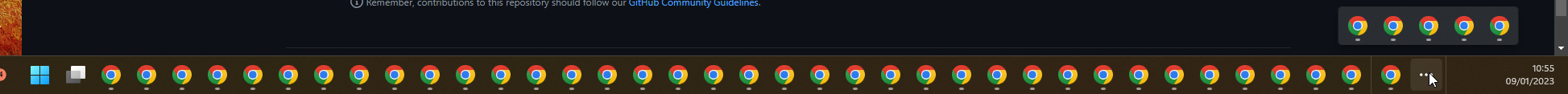 When The Taskbar Is Full And Taskbar Labels Enabled I Dont Have The See More Dots · Issue