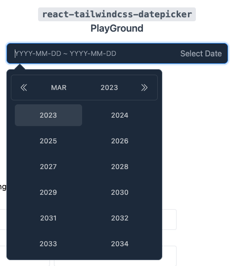 Backward Looking Years · Issue 95 · Onesine React Tailwindcss Datepicker · Github