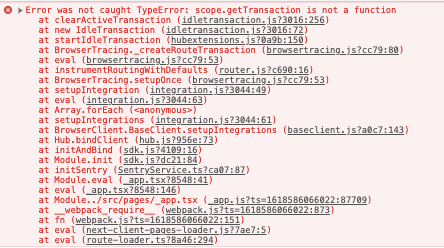 TypeError: scope.getTransaction is not a function on @sentry/tracing · Issue #3404 · getsentry ...