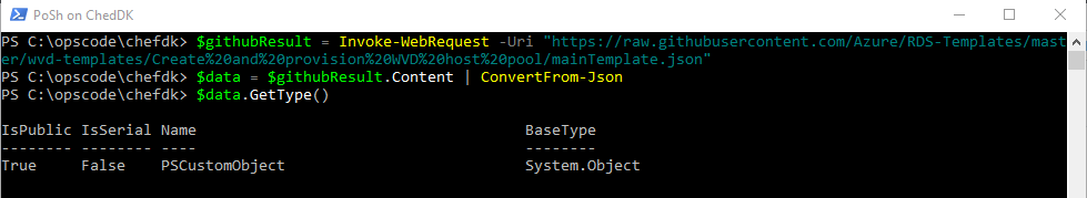 Update existing WVD host pool mainTemplate.json - Error invalid json ...