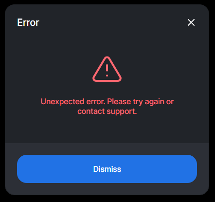 "Unexpected Error, Contact Support" (preventing me from trading while ...
