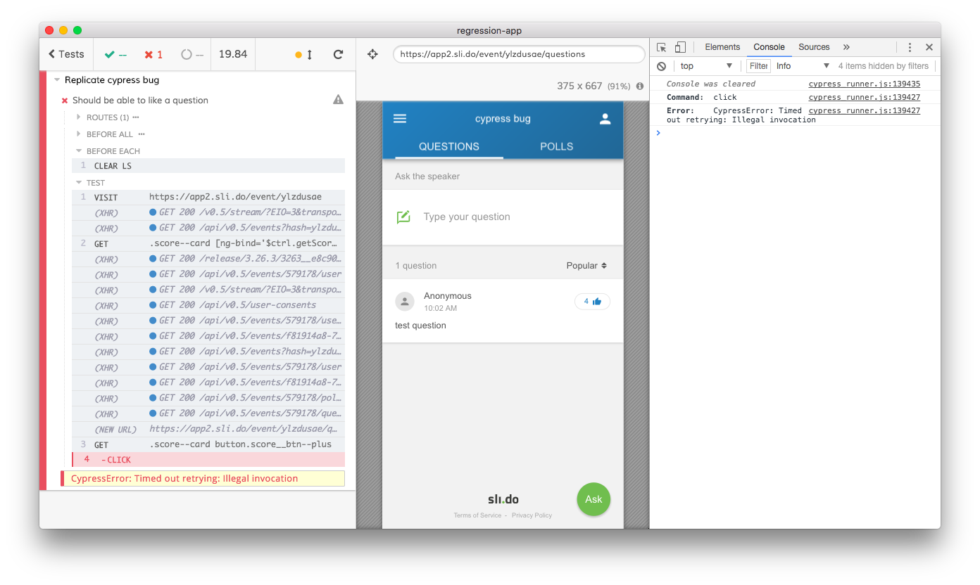 cy.click() fails on 'illegal invocation' error after updating to 3.0.3 · Issue #2252 · cypress ...