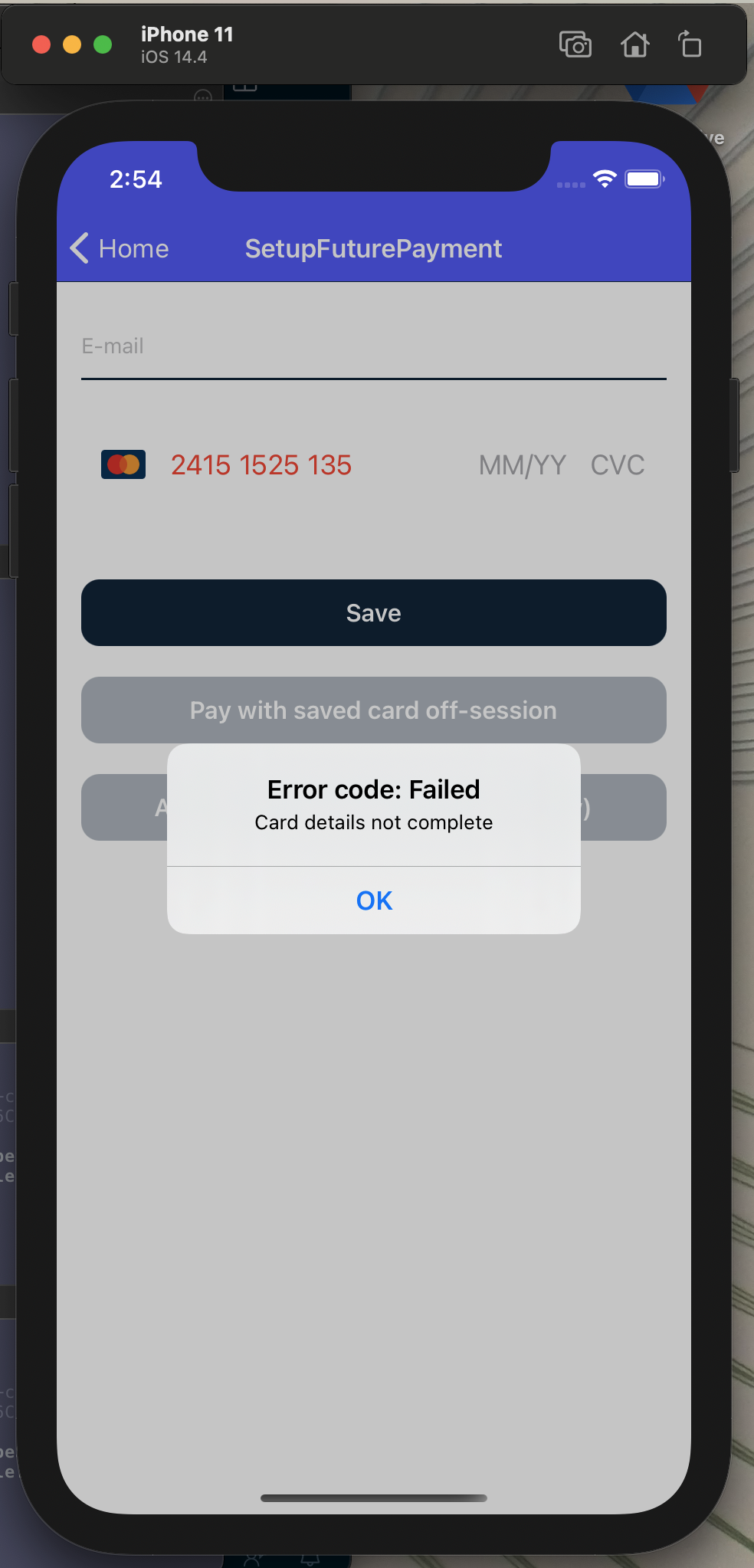 [confirmSetupIntent] Illegal Callback Invocation from native module when error is returned ...