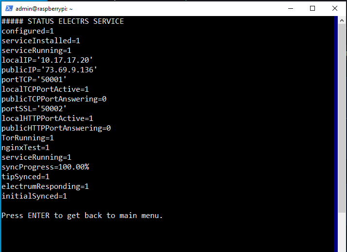 Electrum Rust Server running but Electrum wallet is "not connected ...