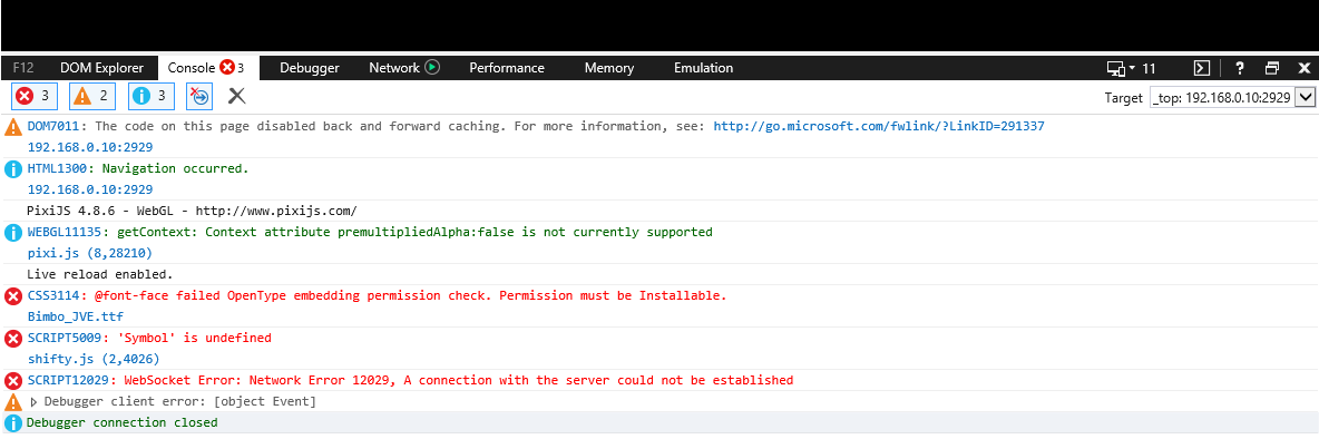 Tween behavior prevents the game from starting in internet explorer ...