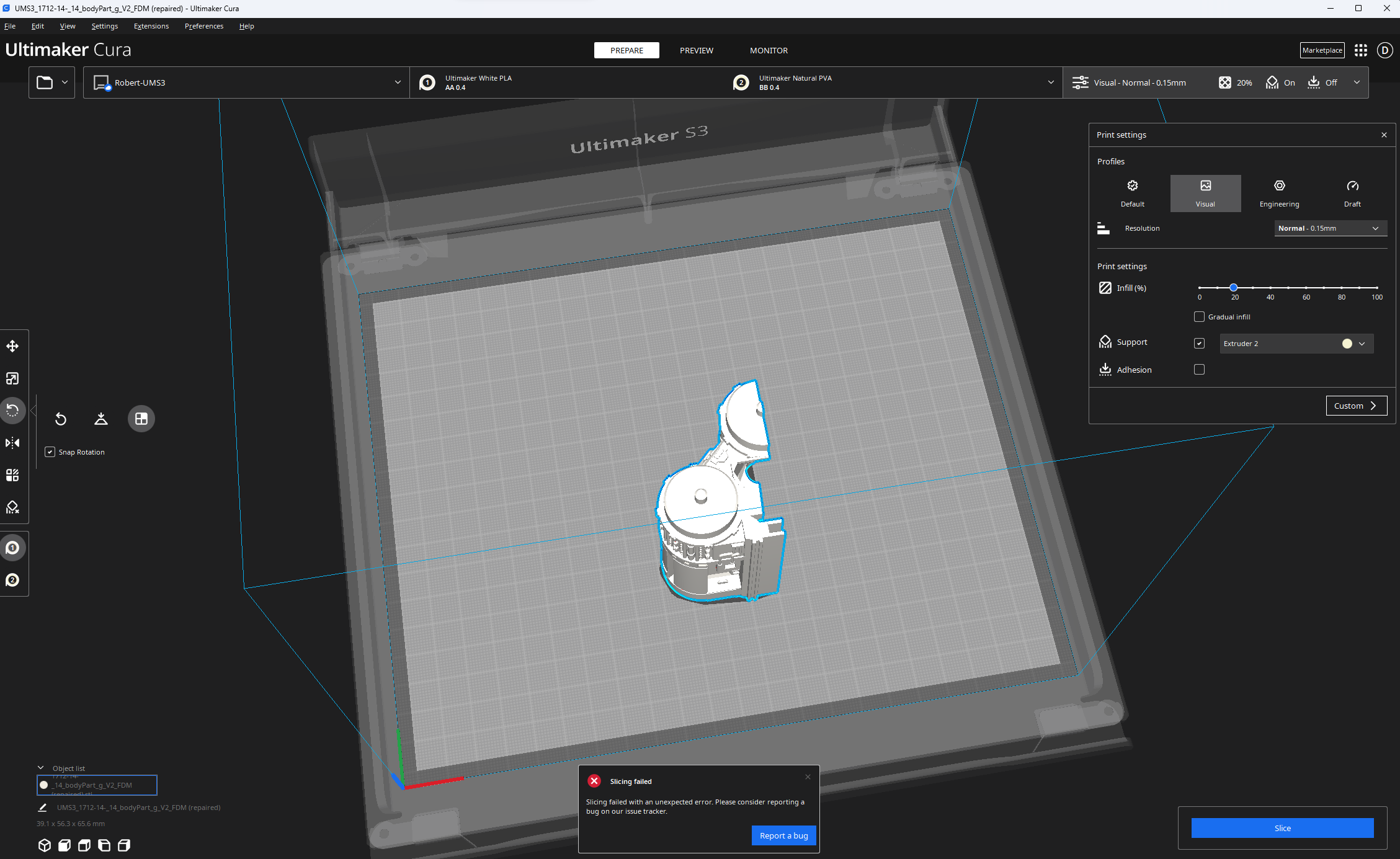 Error Slicing · Issue 13207 · Ultimakercura · Github 