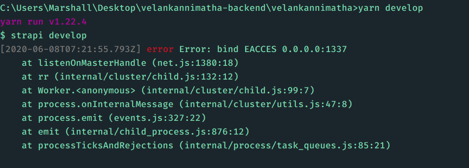 Strapi develop keeps failing · Issue #6579 · strapi/strapi · GitHub