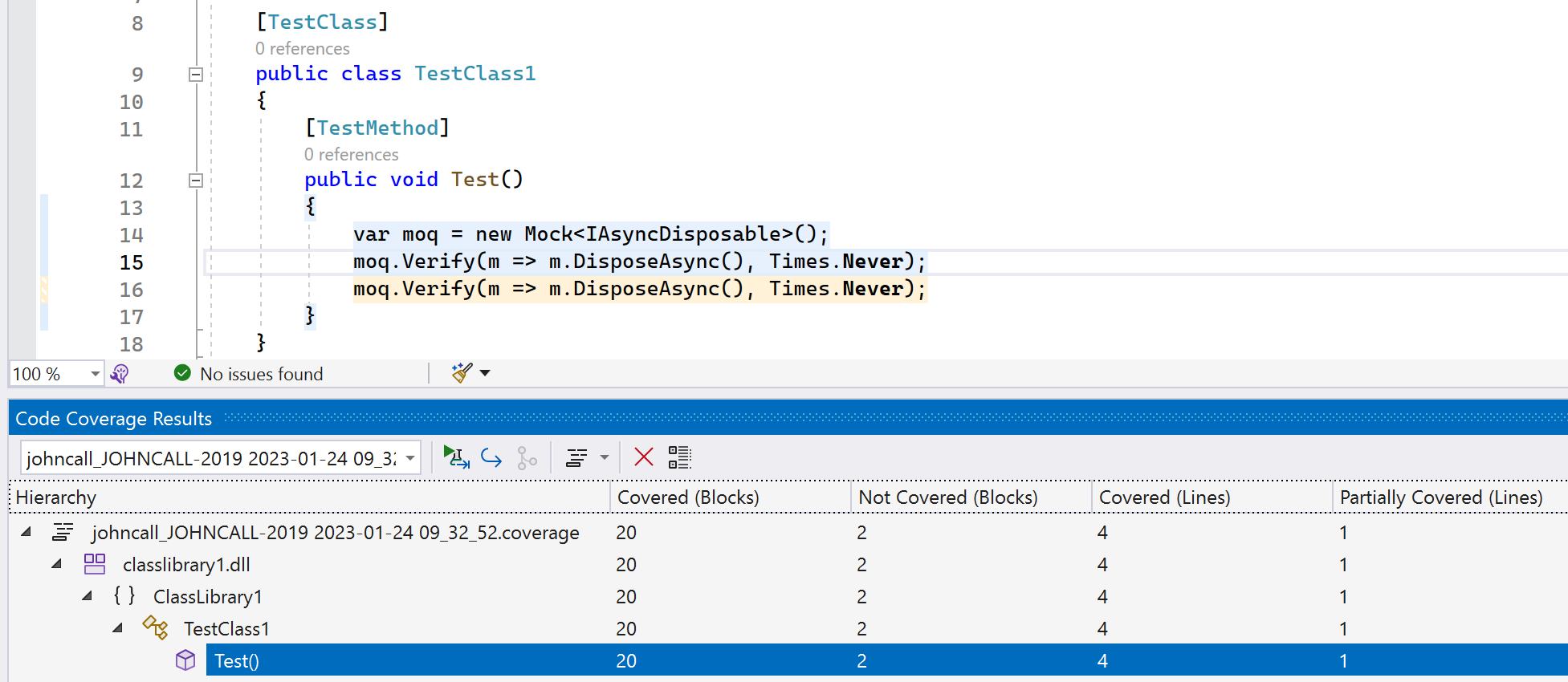 Code Coverage Sometimes Treats Moq S Mock Verify As Partial Coverage · Issue 7 · Microsoft