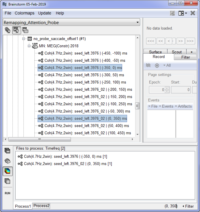 File selection in Process1: added time tags selection doesn't differentiate between positive and ...