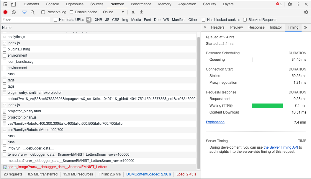 Projector Plugin Hangs With Fetching Sprite Image · Issue 3840 · Tensorflowtensorboard 5295