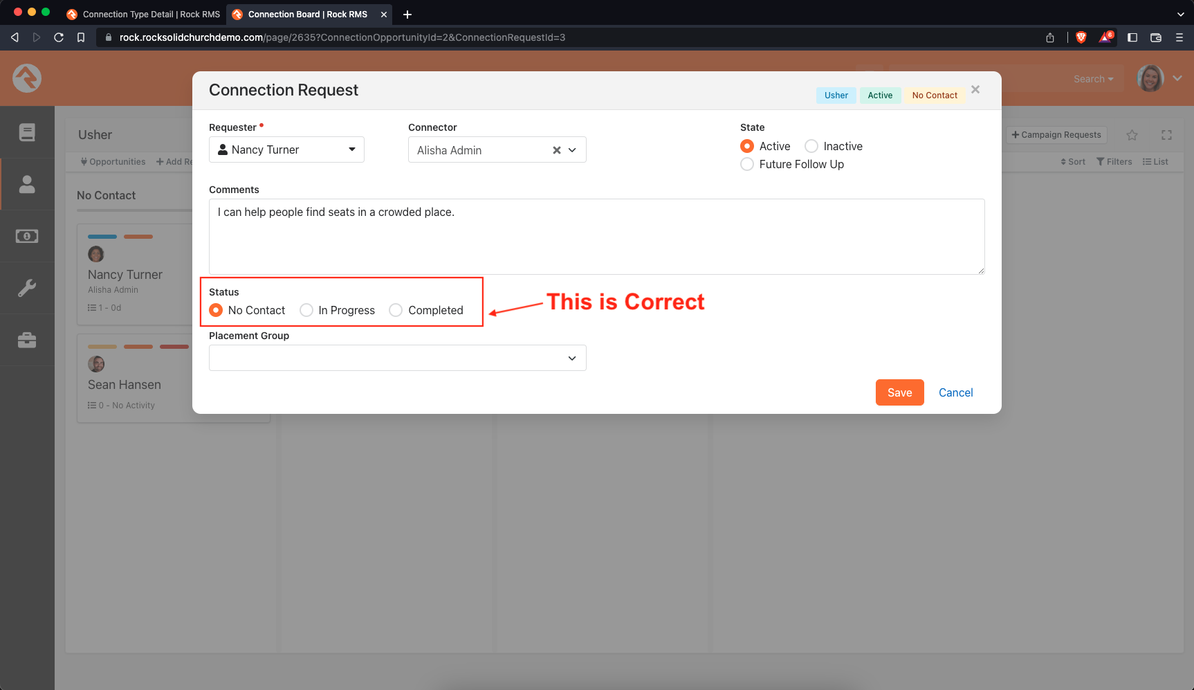 Connection Status Order Issue on Connection Request Detail Block · Issue #5322 · SparkDevNetwork ...