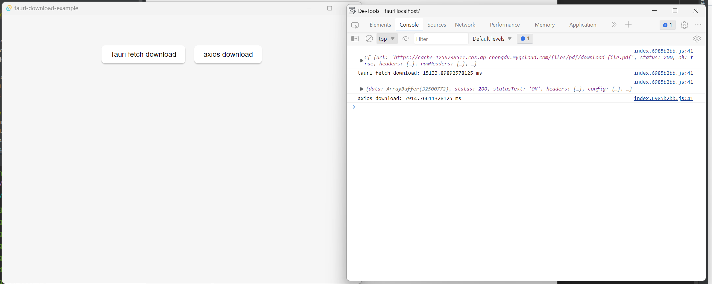 The tauri fetch method takes a long time to download large files ...