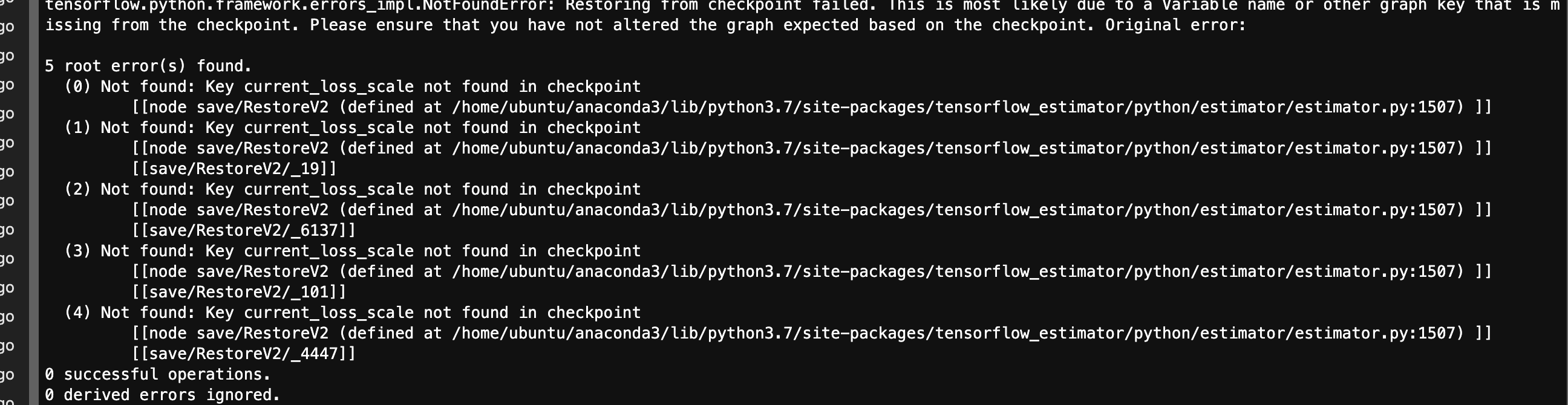 not in ckpt" error · Issue #835 · google/automl · GitHub