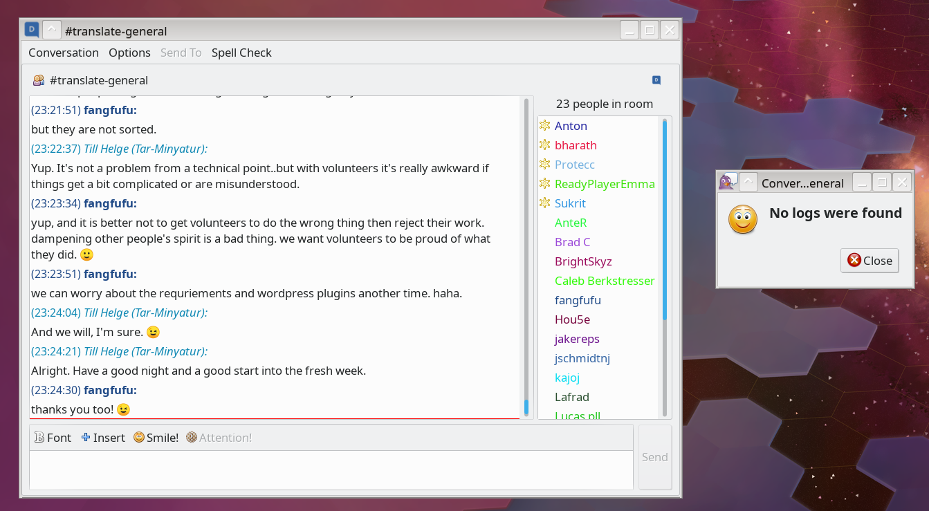 Cannot access the channel log from Pidgin's UI. · Issue #296 · EionRobb/purple-discord · GitHub