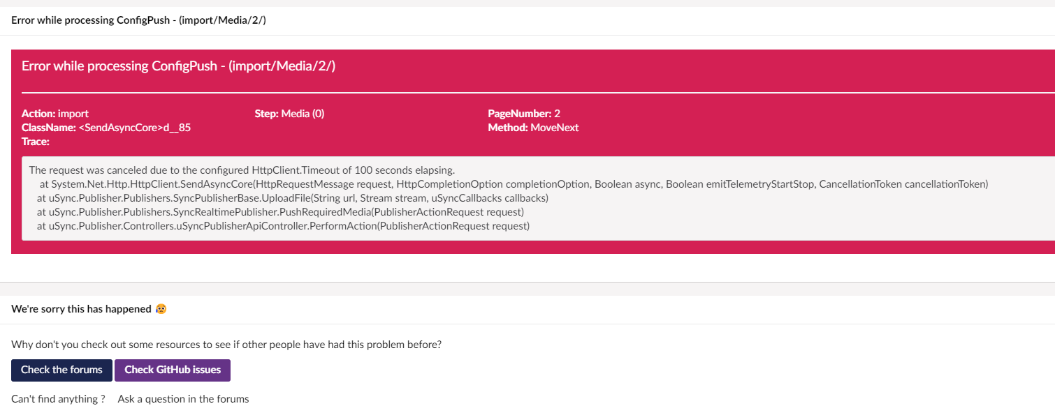 Server Timeout when pushing content from one environment to another · Issue #175 · Jumoo/uSync ...