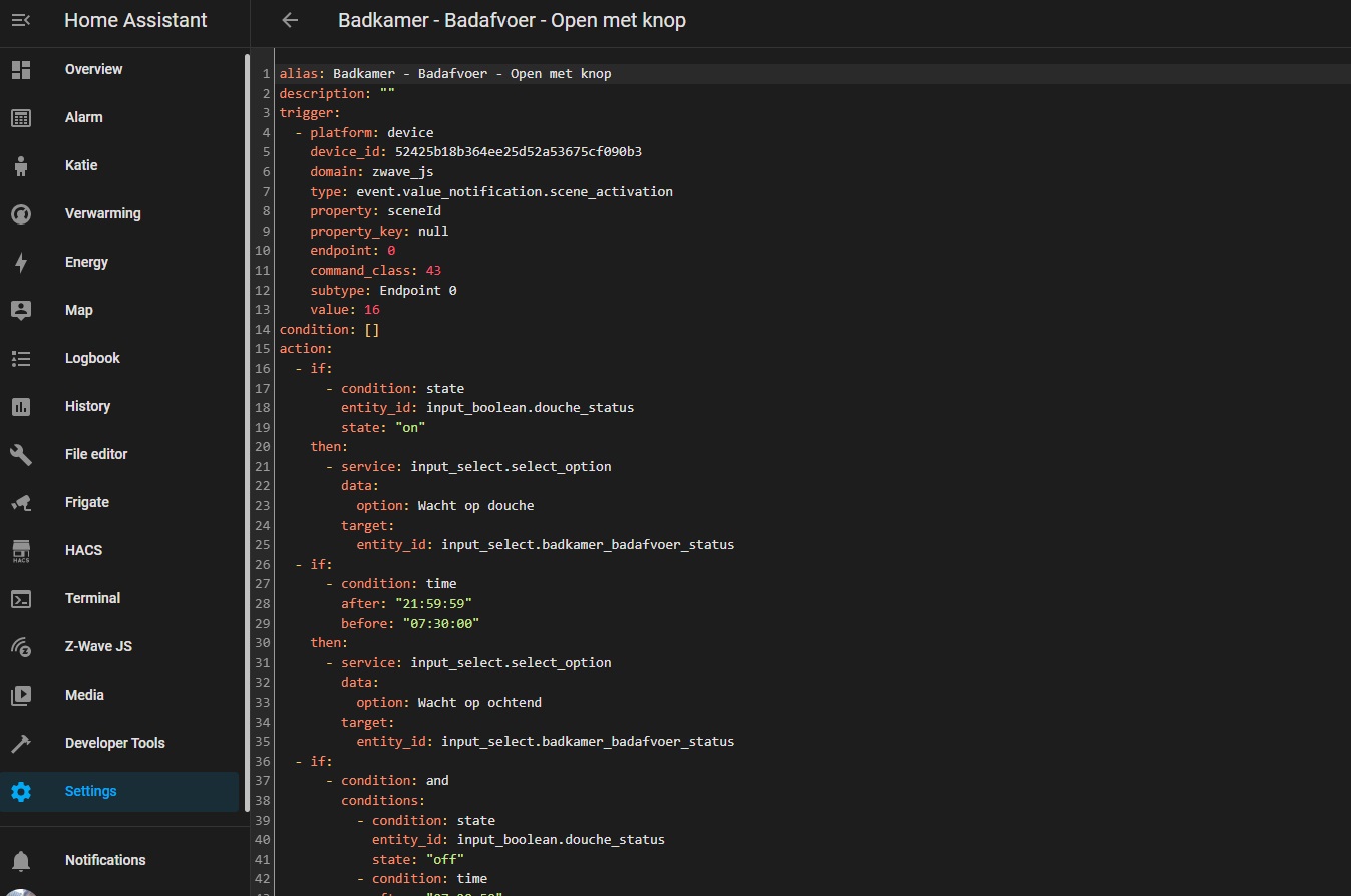 Automation visual editor: Scene activation on Endpoint 0: Trigger shows 'Unknown trigger ...