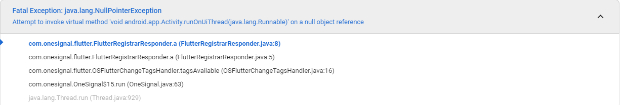 FlutterRegistrarResponder.java line 8 · Issue #315 · OneSignal/OneSignal-Flutter-SDK · GitHub