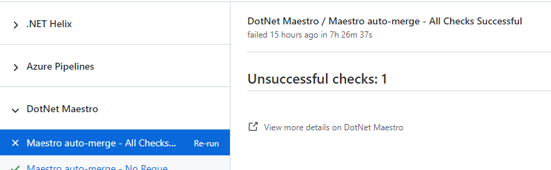 [Maestro++/darc] Maestro allChecksSuccessful merge policy should communicate which checks it ...