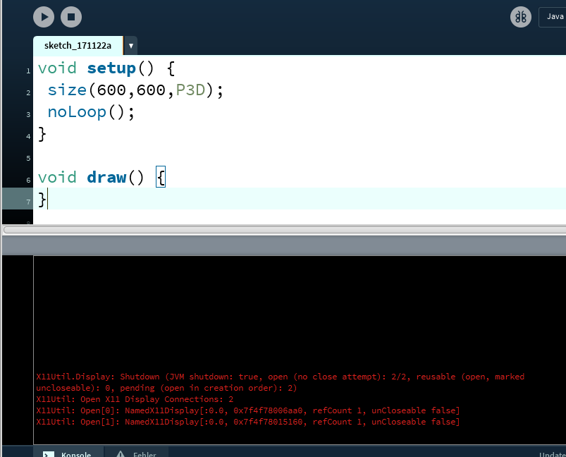 nullPointer on close button with P3D and noLoop · Issue #5214 · processing/processing · GitHub