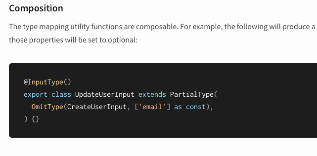IntersectionType is not composable (wrong properties) · Issue #957 · nestjs/graphql · GitHub