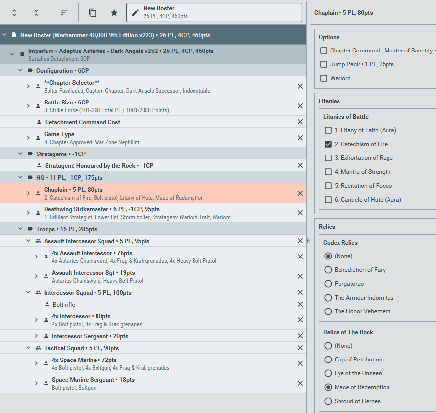 Honoured by the Rock not available to Dark Angels successor chapters ...