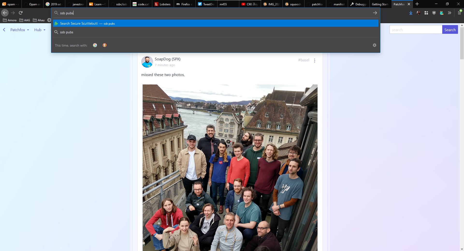 patchfox hijacks any search that begins with "ssb" · Issue #67 · soapdog/patchfox · GitHub