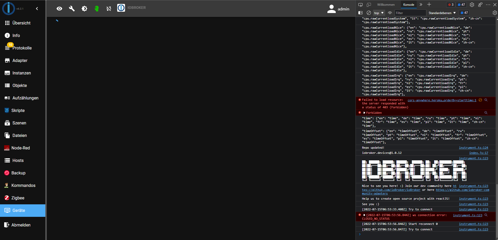 Devices View empty · Issue #115 · ioBroker/ioBroker.devices · GitHub