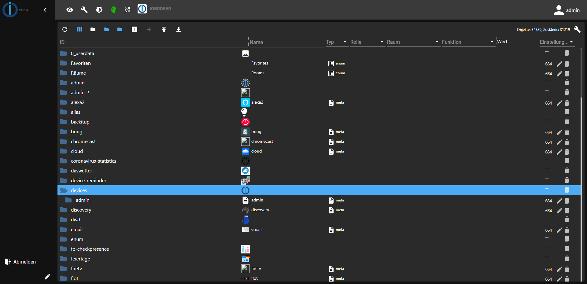 [Admin 6] devices und files Tab ohne Funktion · Issue #1592 · ioBroker/ioBroker.admin · GitHub