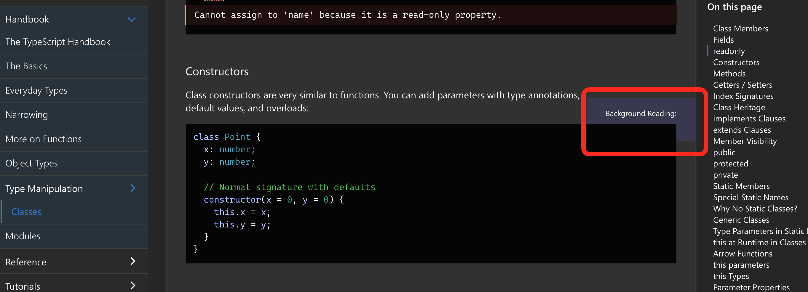 Docs Classes Constructors Reading Recommendations Hidden By Codeblocks Handbook V2