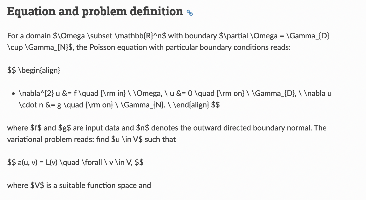 Latex Doesnt Render In Dolfinx Documentation · Issue 2098 · Fenicsdolfinx · Github