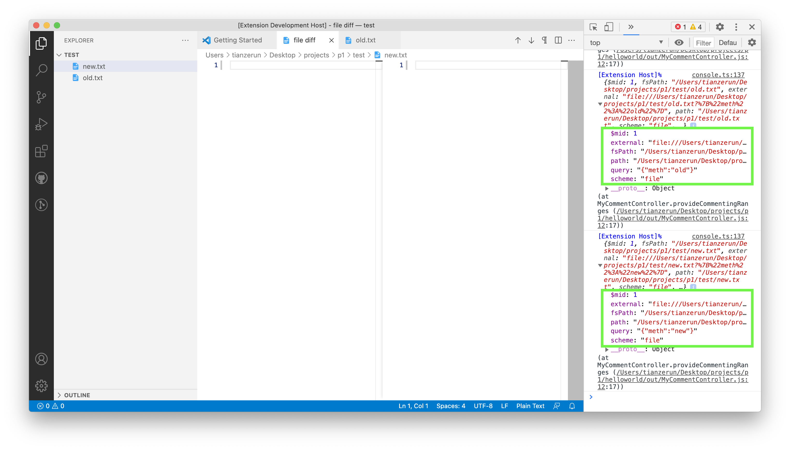 Missing The Documenturiquery Field When Running Extension In Codespaces · Issue 126894