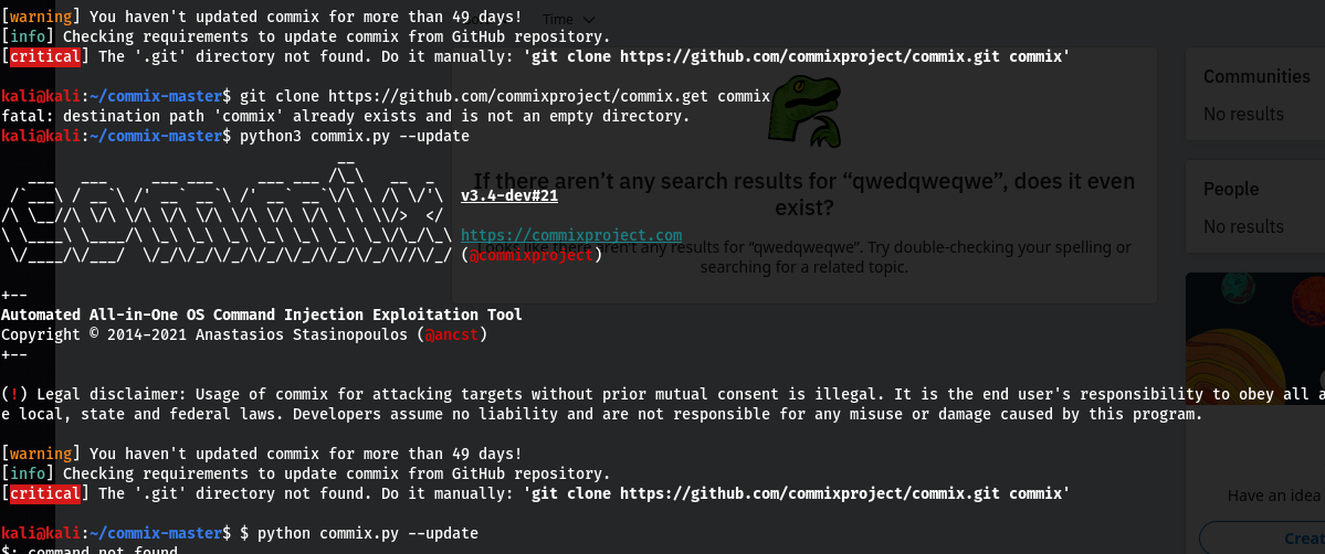 Still Having Updating Issues · Issue 725 · Commixproject Commix