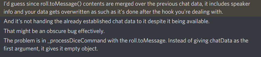 show speaker-identity with rolls · Issue #6 · hktrpg/foundryVTT-speak-as · GitHub
