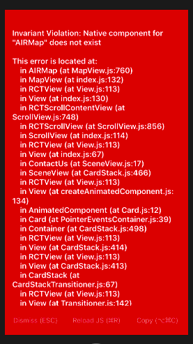 Invariant violation: Native component for 'AirMapr' does not exist · Issue #2489 · react-native ...