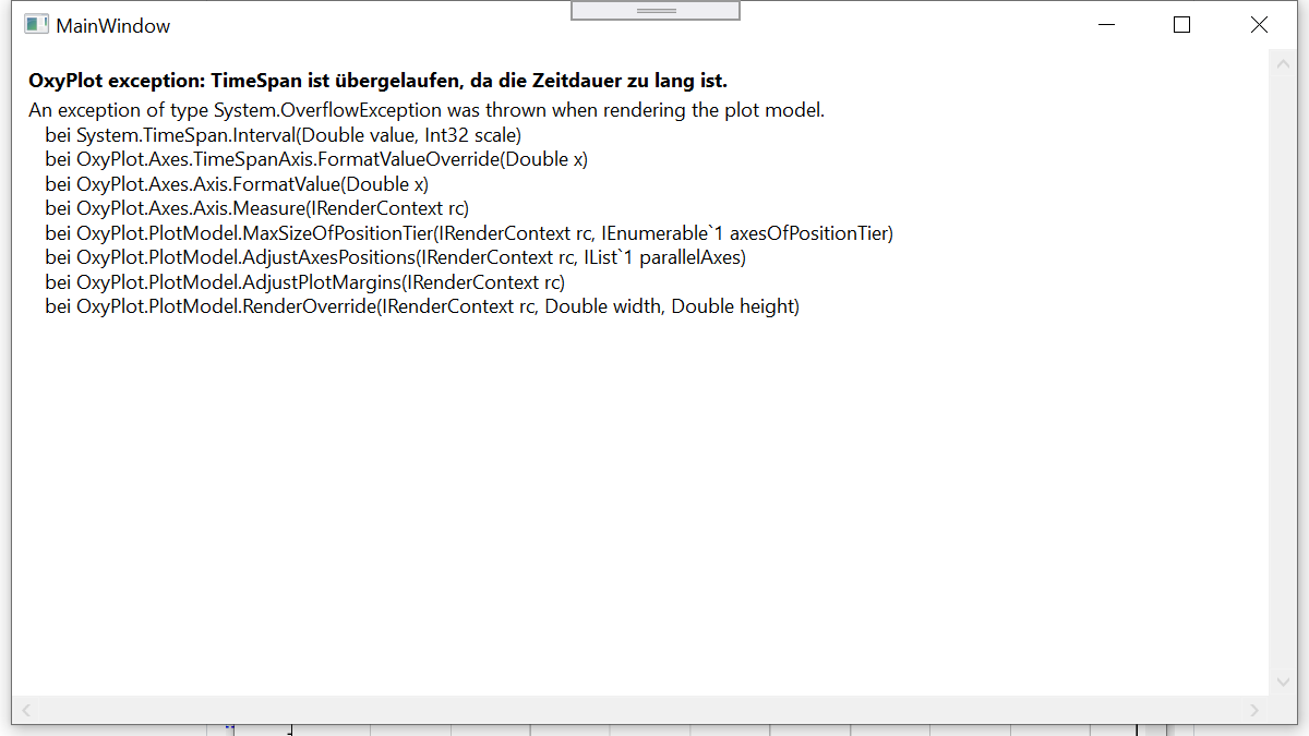 TimeSpan has overflowed because the duration is too long. · Issue #1595 · oxyplot/oxyplot · GitHub