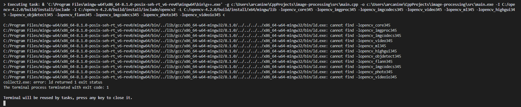 I want to develop c++ applications using the open-CV framework and i ...